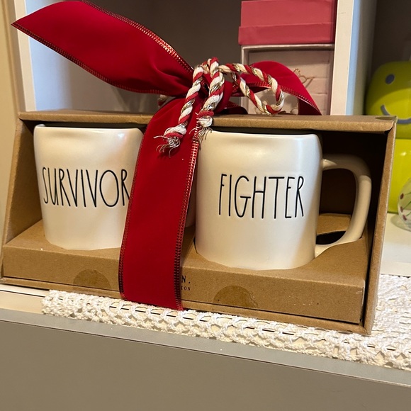 Rae Dunn | Dining | Rae Dunn Cream Survivor And Fighter Mug Set With ...